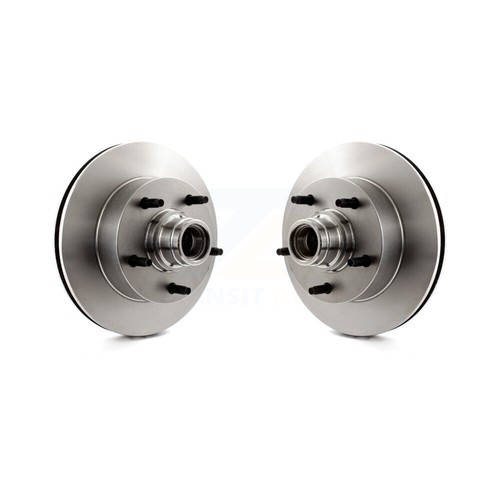 Front Pair Disc Brake Rotors & Hub Assembly For Ford E-150 Econoline ...