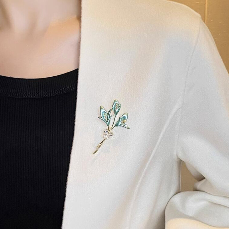 Flower Brooch Lapel Pin Rhinestone JewelryFor Women Broche Clothes ...