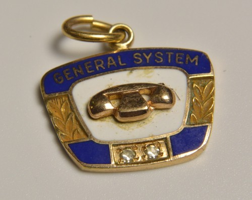 VTG GTE General Telephone & Electronics solid 10k gold w 2 diamond ...