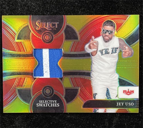 2024 Panini Select WWE Jey Uso Selective Swatches Patch Gold Prizm /10 ...