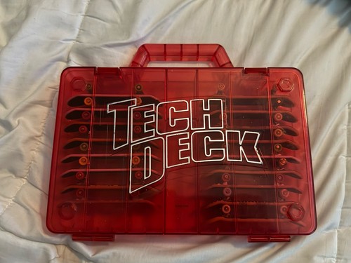 Tech Deck Red Carrying Case Plus 17 Skateboards Vintage Carry Techdeck ...