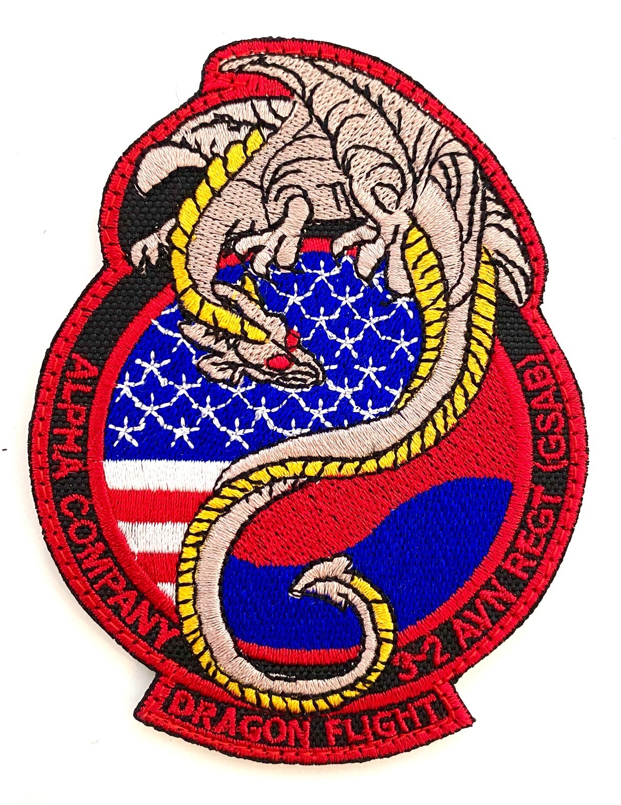 US ARMY A Co. 3-2 AVN REGT GSAB UH-60 DRAGON Flight Pilot FLAG Patch W ...