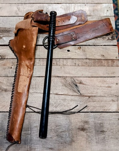 Vintage Police Baton with Leather Holster – Classic Law Enforcement ...