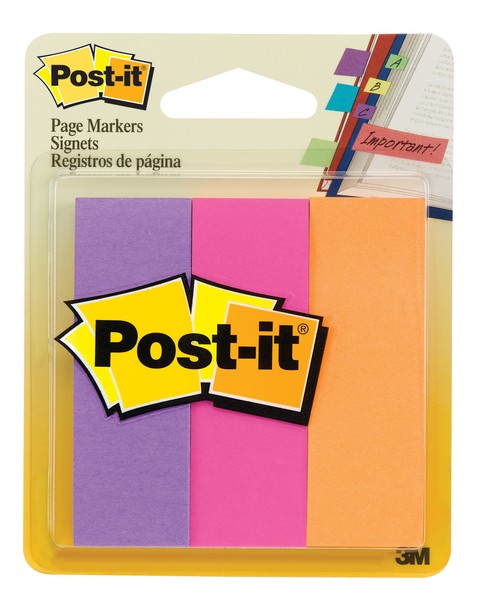 Post-it Page Markers 1 X 3 Inches Assorted Neon Colors 3 Pads of 50 ...