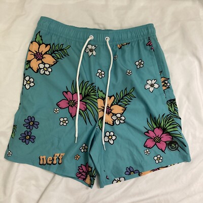 NEFF Swim Trunks Board Shorts Mens Sz Medium Floral Beach Summer | eBay
