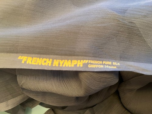 New French Nymph Chiffon 100% Silk 36 Grams Saree Or Fabric Gray, Beige ...