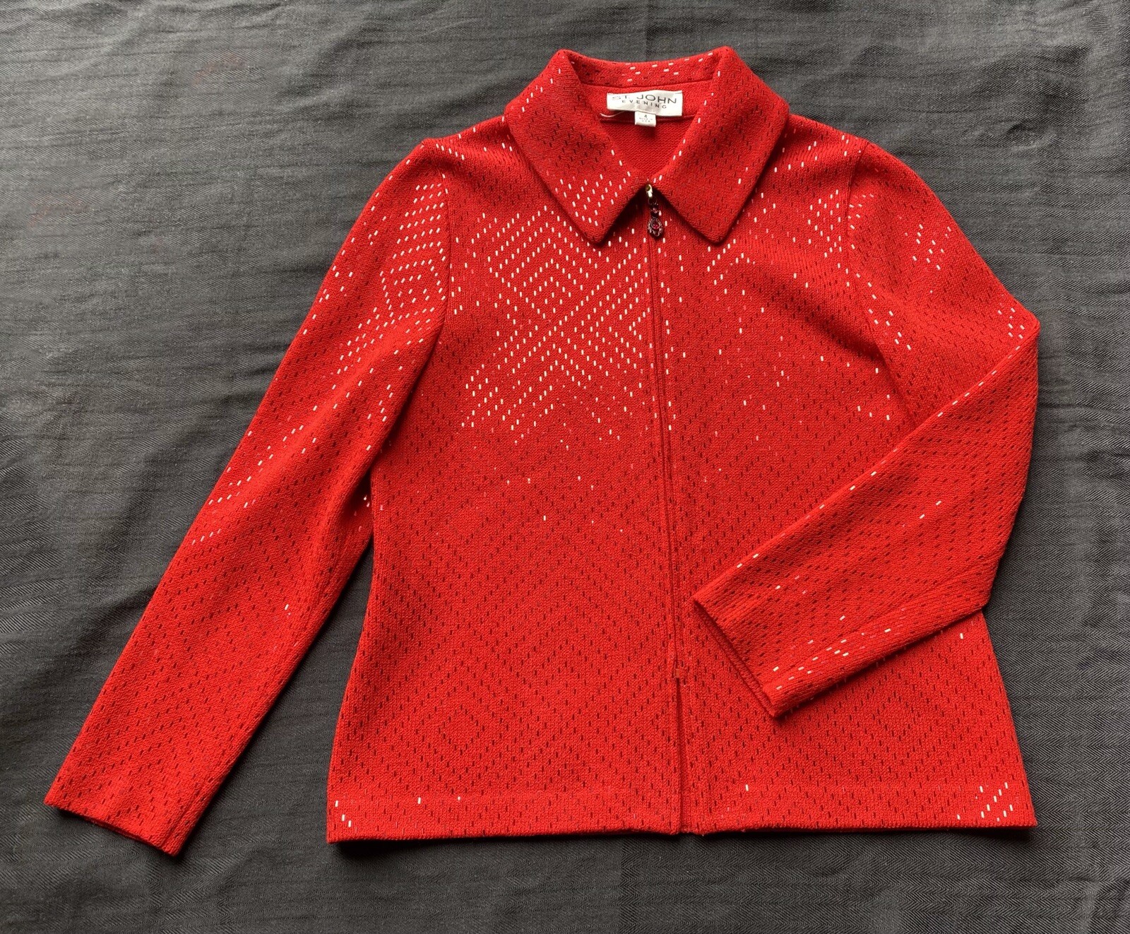 St. John Knits. RED JACKET WITH PAILLETTES. | eBay