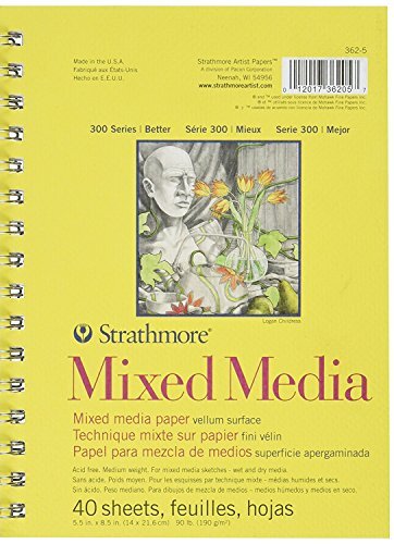 300 Series Mixed Media Paper Pad, Side Wire Bound, 5.5x8.5 inches, 40 ...