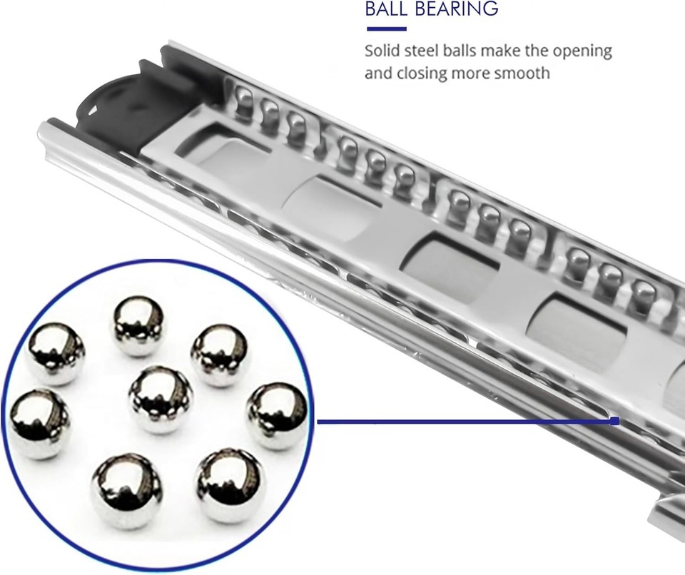 1 Pair of 24 Inch Hardware Full Extension Ball Bearing Side Mount Slide ...