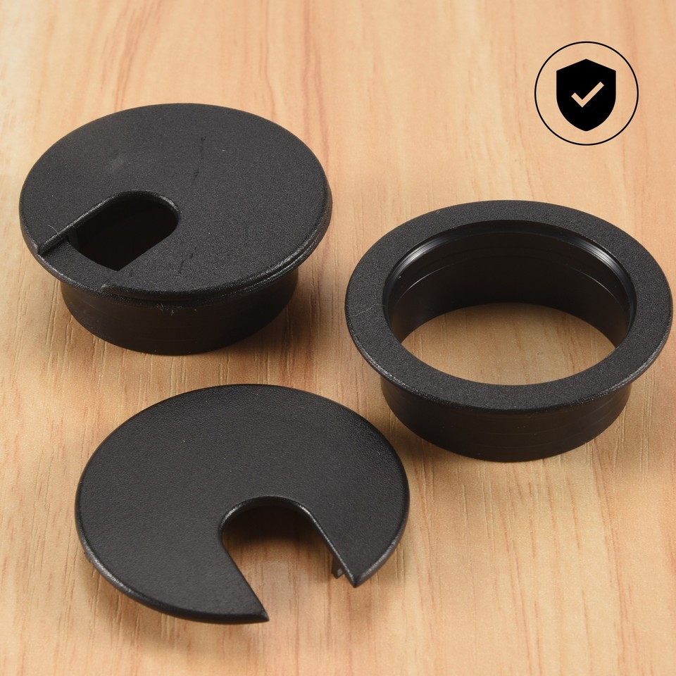 10 pcs 35mm black cable grommet cable outlet desk table wire S5P66687 ...