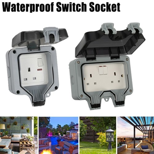 Use Outdoor UK Switched Standard Wall Socket Electrical Outlet Power ...
