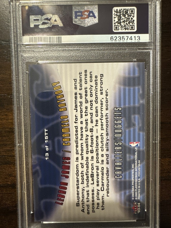 2003 Fleer Focus LeBron James Carmelo Rookie PSA 8 Pop10!! | eBay