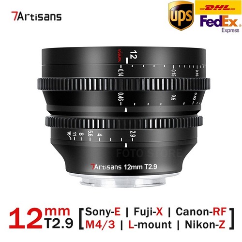7artisans 12mm T2.9 APS-C Cine Lens for Fuji Sony Nikon Canon M4/3 ...
