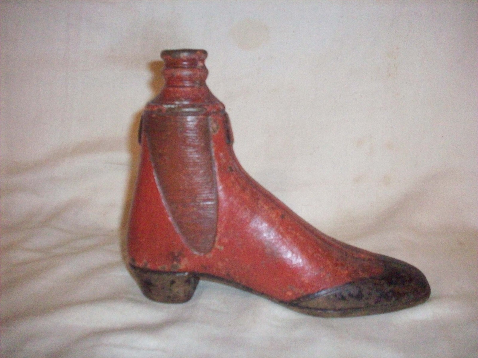 STONEWARE CROCKERY CLAYWARE FLASK BOOT SHOE VERY ORIGINAL EARLY PAINT ...