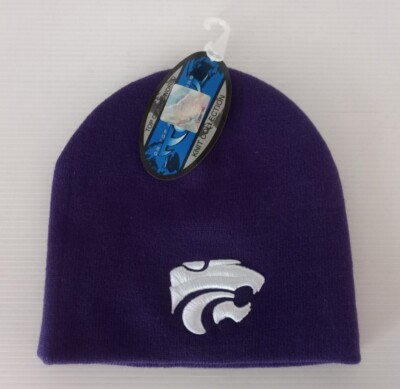 KANSAS STATE WILDCATS KNIT BEANIE HAT CAP 3D RAISED LOGO PURPLE NEW ...