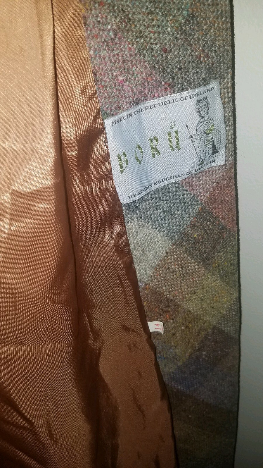 Vintage Irish Wool Tweed Swing Coat Plaid Boru by Jimmy Hourihan Dublin ...