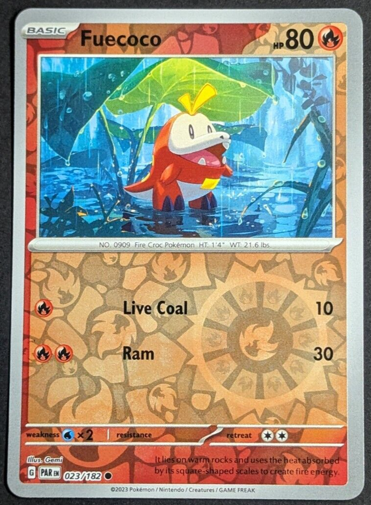 Fuecoco Reverse Holo NM 023/182 Paradox Rift Pokemon Card | eBay
