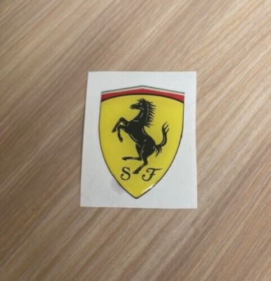 Ferrari Shield Domed Sticker Badge Decal 3D Gel Car Sticker 50x40mm ...