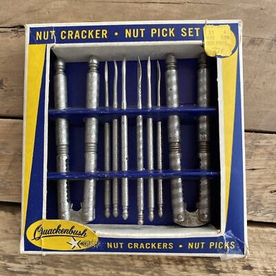 Vintage H. M. Quackenbush Nut Cracker Nut Pick Set 6 Picks, Original ...