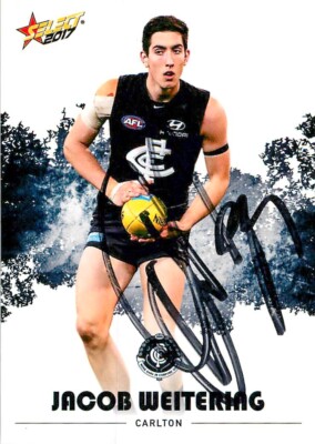 Signed 2017 CARLTON BLUES AFL Card JACOB WEITERING | eBay Australia