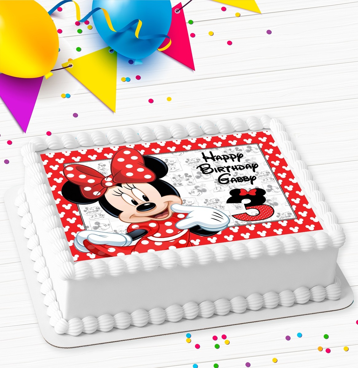 Minnie Mouse Square Fondant Cake