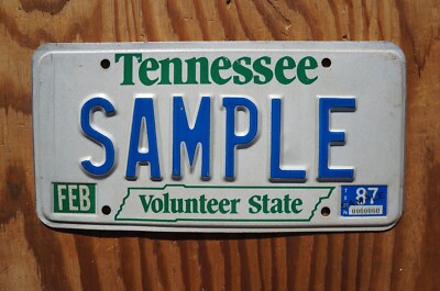 1987 Tennessee State SAMPLE License Plate | eBay