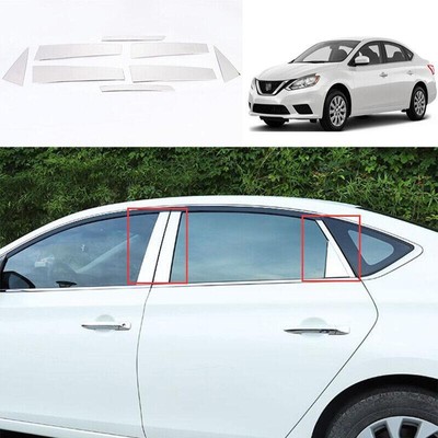 Chrome Steel Car Window BC Pillar Cover Trim Sticker For Nissan Sentra ...