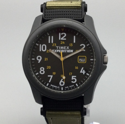 Timex Expedition Camper Watch Men T42571 37mm Gray Date Indiglo Nylon ...