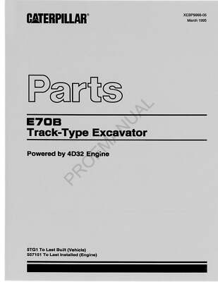 Caterpillar Cat E70B Track Type Excavator Parts Catalog Manual | eBay