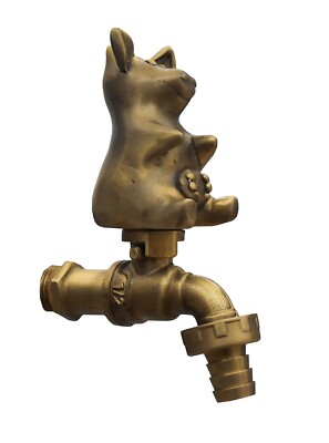 Brass Garden Tap Faucet Cow Spigot Yard Vintage Water Home Decor ...