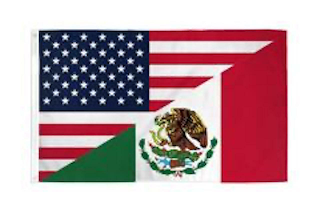 COMBO MEXICO AMERICAN DIAGONAL FLAG 3 X 5 FL816 MEXICAN FLAG grommets ...