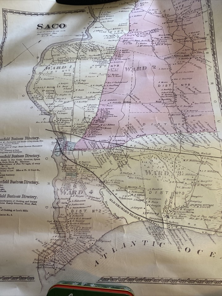 Vintage Geological Survey Map Saco Maine zz | eBay