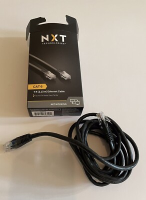 NEW NXT Technologies Cat 6 7' Ethernet Cable Networking Cord Black | eBay