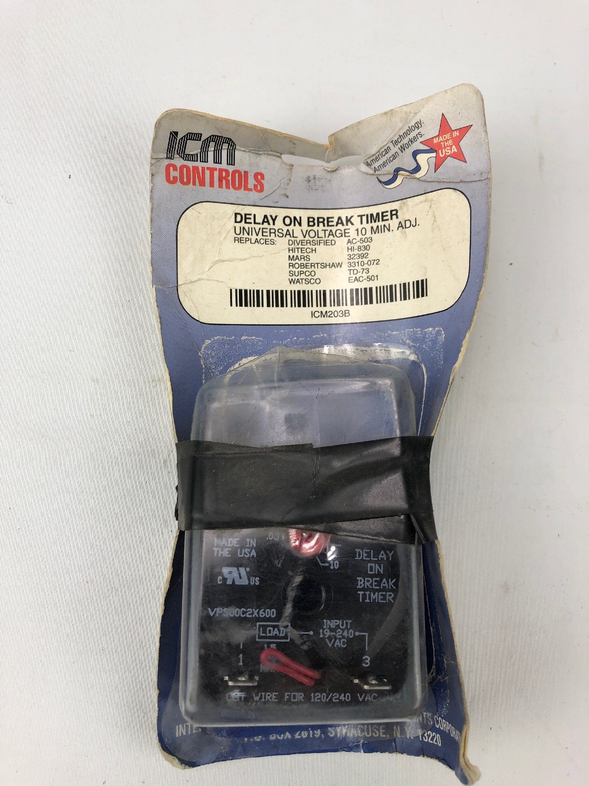 ICM Controls ICM203 ICM203B Delay On Break Timer Relay 18-240 VAC 10 ...
