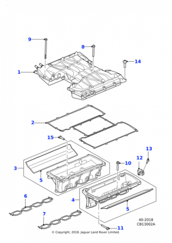 Jaguar XK XF XJ F-TYPE XE RANGE F-PACE Lower Inlet Manifold Gasket RH ...