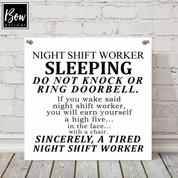 E150 Large Do Not Disturb Night Shift Worker Sleeping Nurse Keep Quiet ...