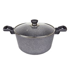 MASTERCHEF COOKWARE 24cm STEAMER CASSEROLE PAN WITH GLASS LID 24cm 4.2L ...