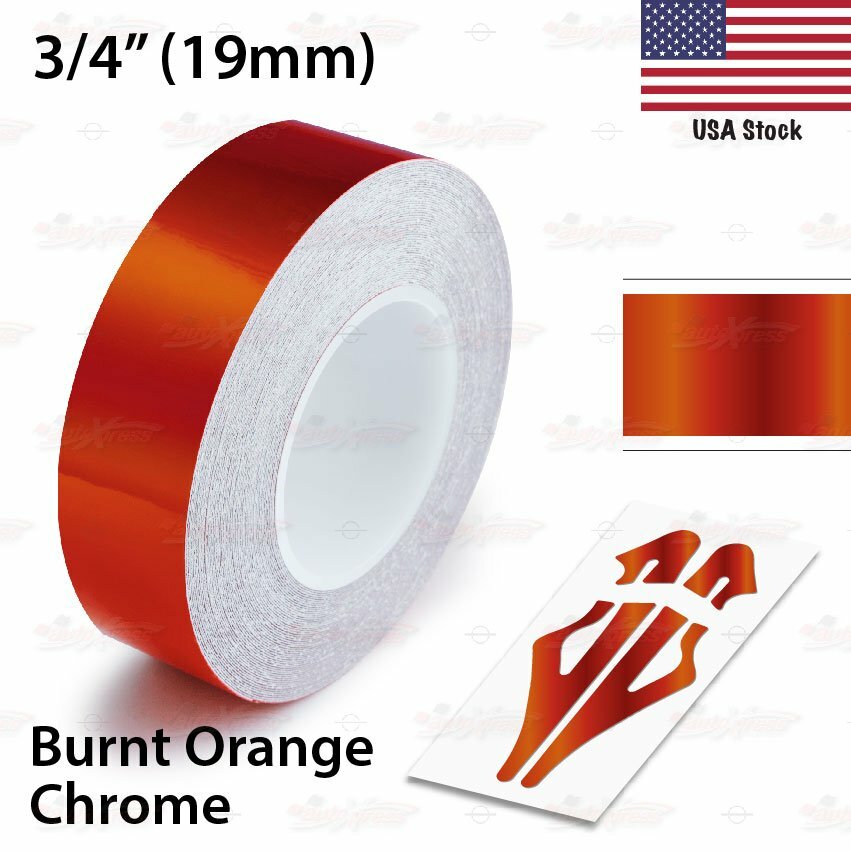 BURNT-ORANGE CHROME Pinstriping Pin Stripe Car Motorcycle Tape Decal ...