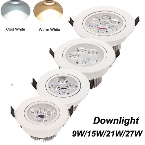 Dimmable Led Recessed Ceiling Down Light Fixture Spot Lamp & Driver 9W ...
