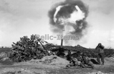 WW2 Picture Photo Long Tom artillery gun is fired by US troops Italy ...