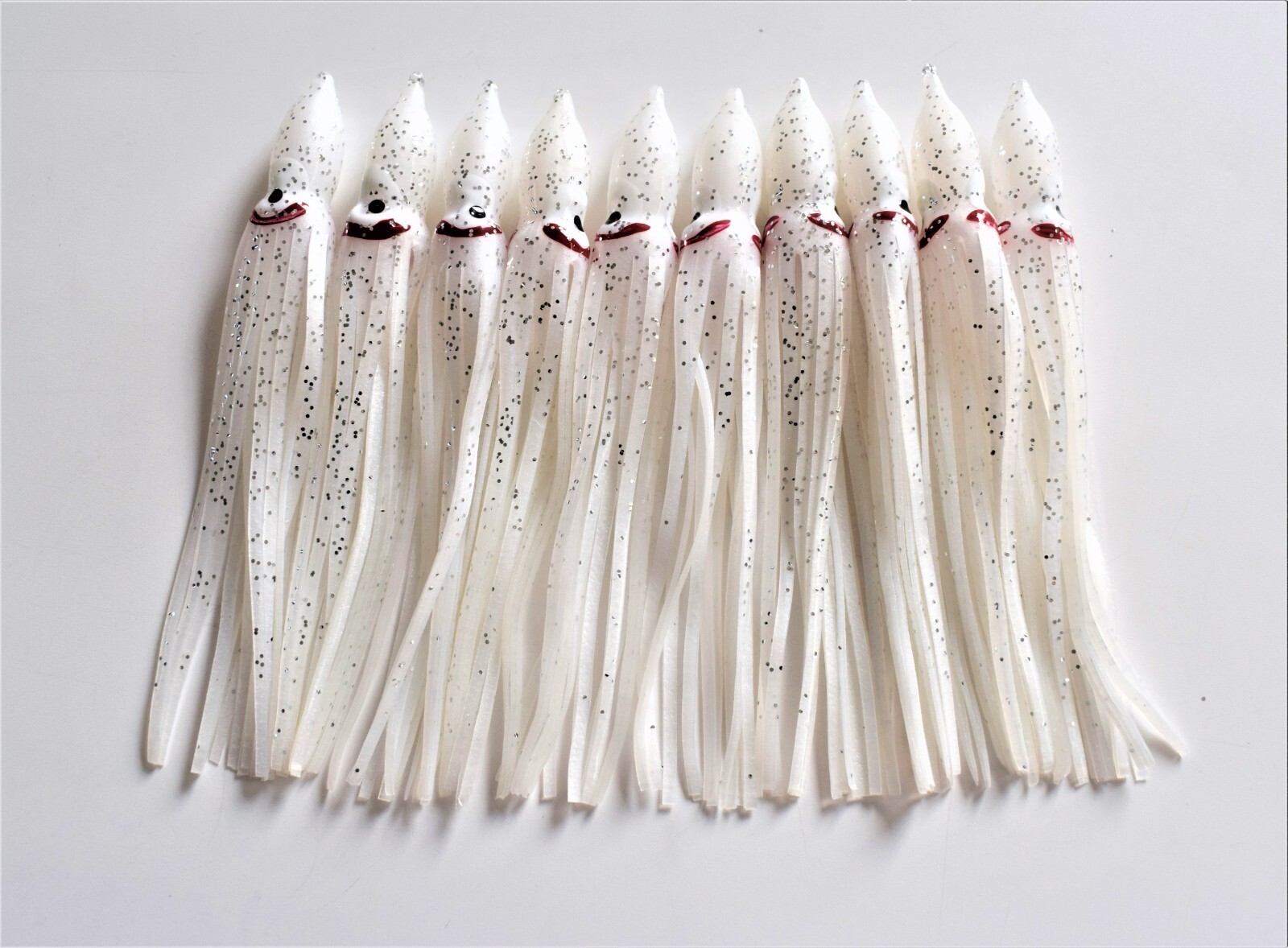 10 to 100 Pieces 4.75" white Hoochie Squid Skirts Octopus Trolling ...