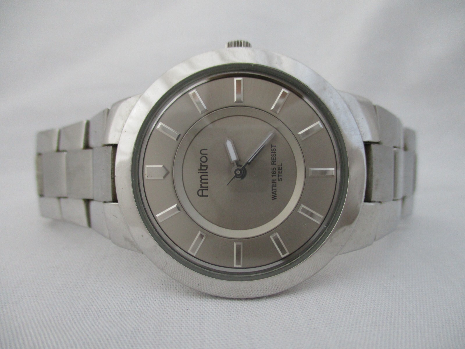 Armitron Men's Silver Toned Band Analog Watch Water Resistant 165 FT | eBay