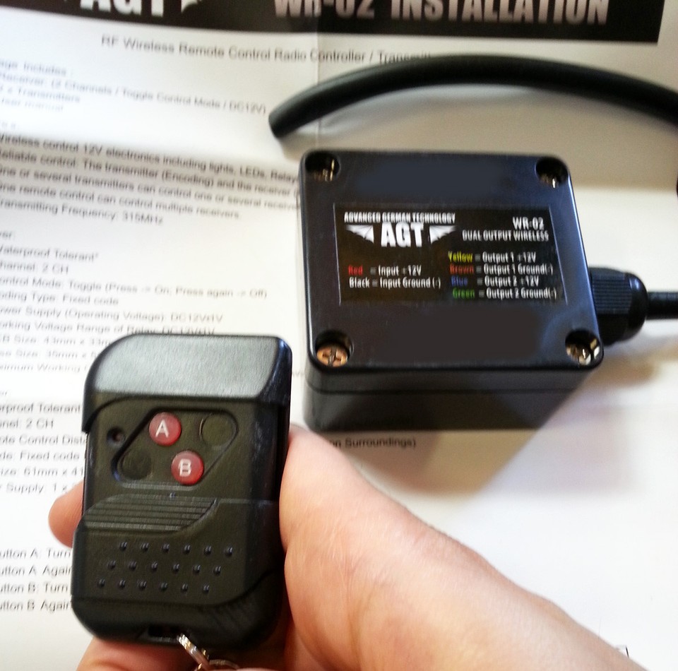 2CH Way RF Waterproof wireless Remote control & Receiver On / Off ...