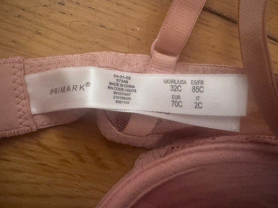 Ladies Dusky Pink Lace Bra Primark Size 32C | eBay UK