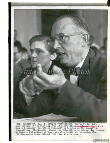 1962 Washington George Larrick Frances Kelsey Fda Hearing Wire 7X9 ...
