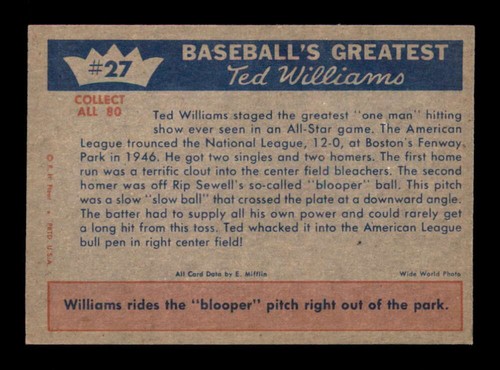1959 Fleer #27 Ted Williams 7/9/46 One Man Show NM+ X2858228 | eBay