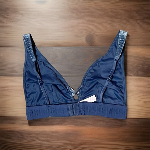 Deep Blue Velvet Velour Victoria’s Secret Pink Unlined Triangle ...