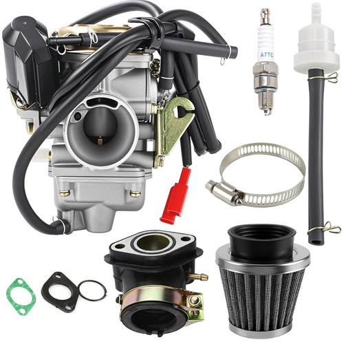 PD24J Carburetor for GY6 125 150cc ATV Scooter Mopeds Manifold Intake ...