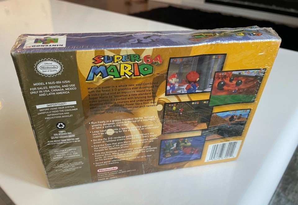 Super Mario 64 Factory Sealed Brand New 1998 N64 Player Choice Million ...