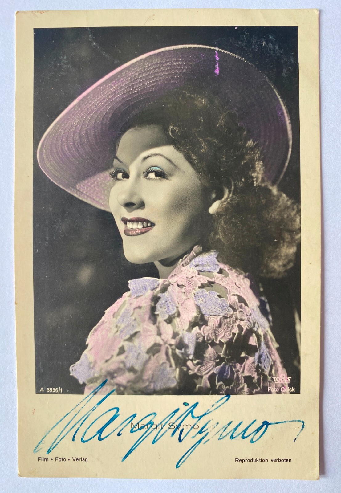 Map Postcard Old Margit Symo With Signed Autograph Actress | eBay Australia